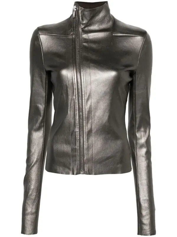 Rick Owens Gary Metallic-leather Jacket - Silver