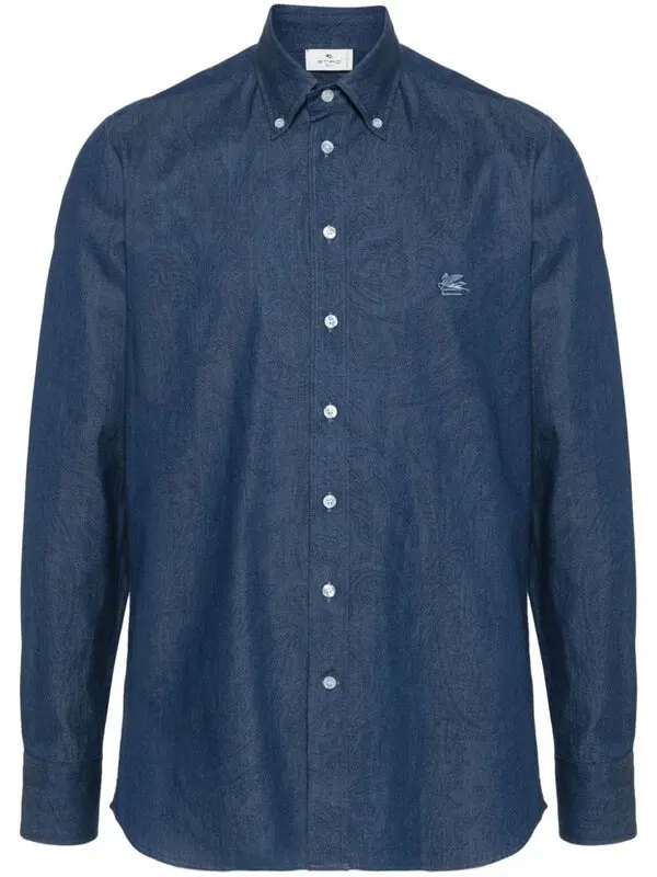 Etro Paisley Washed Denim Shirt