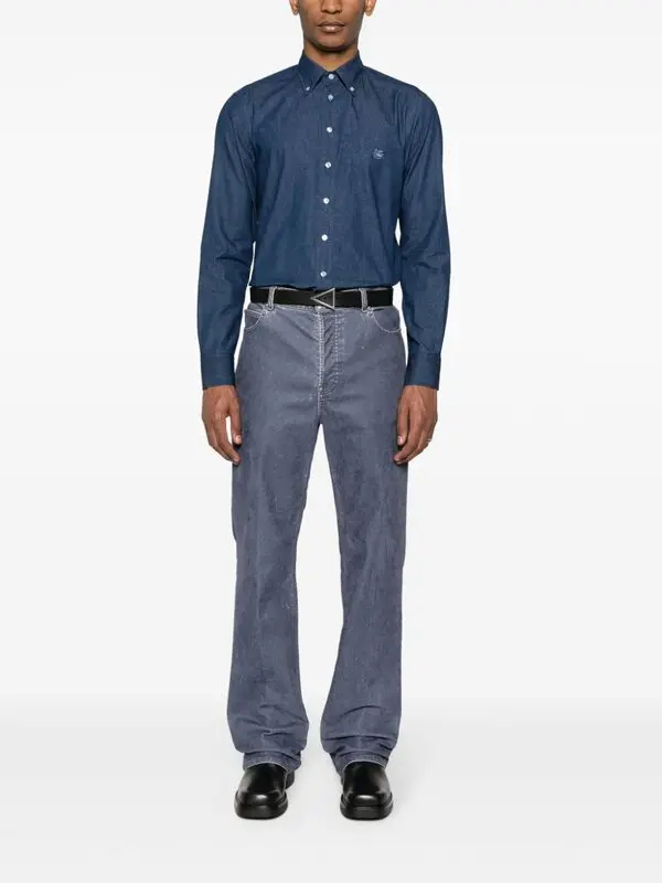 Etro Paisley Washed Denim Shirt