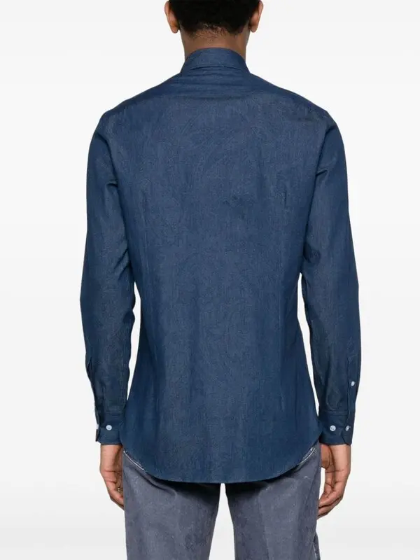 Etro Paisley Washed Denim Shirt