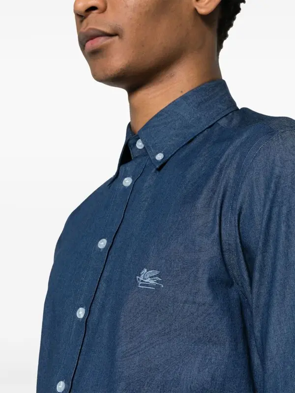 Etro Paisley Washed Denim Shirt