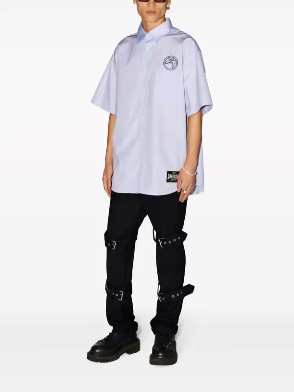 AMBUSH Short-sleeve Striped Cotton Shirt