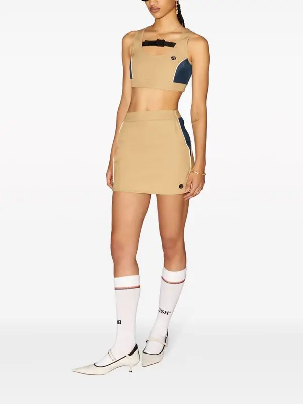 AMBUSH Mesh Panelled Miniskirt - Neutrals