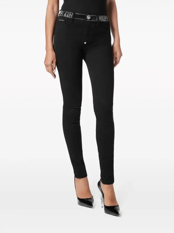 Philipp Plein Strass Stretch-denim Leggings