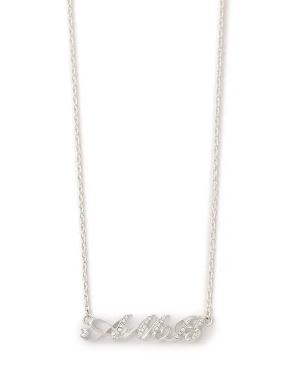 AMBUSH Logo Crystal Necklace - Silver