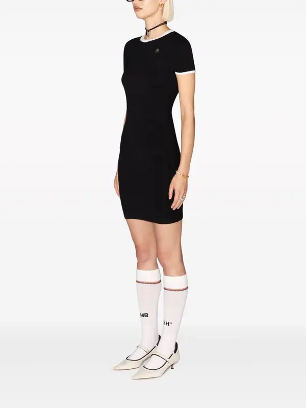AMBUSH Contrast-trim Ribbed Minidress - Black