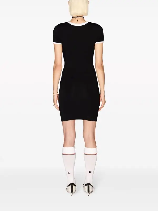 AMBUSH Contrast-trim Ribbed Minidress - Black