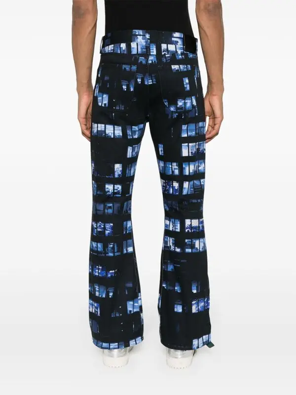 Off-White Windows-print Flared Jeans