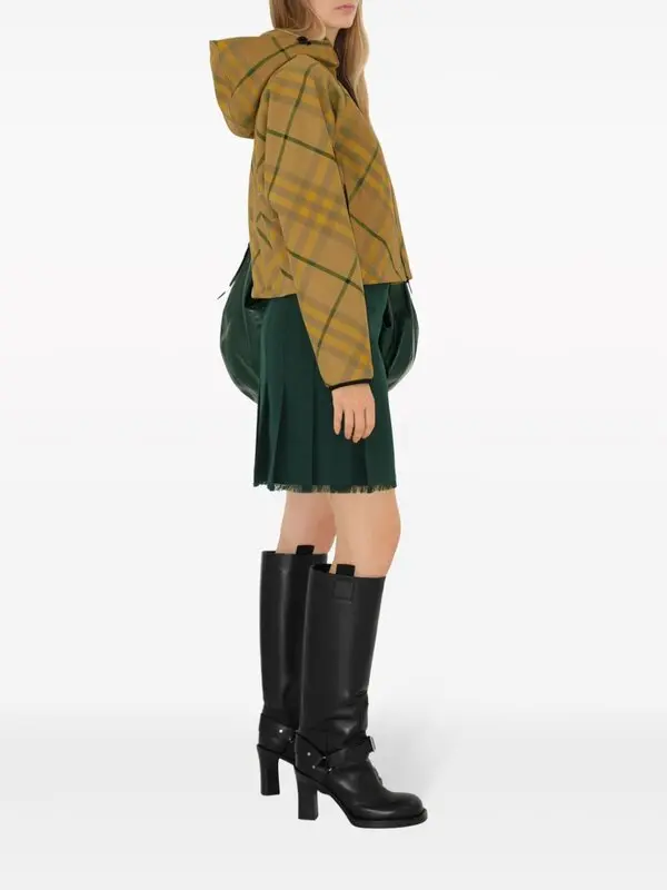Burberry Frayed-edge Wool Pleated Skirt - Green