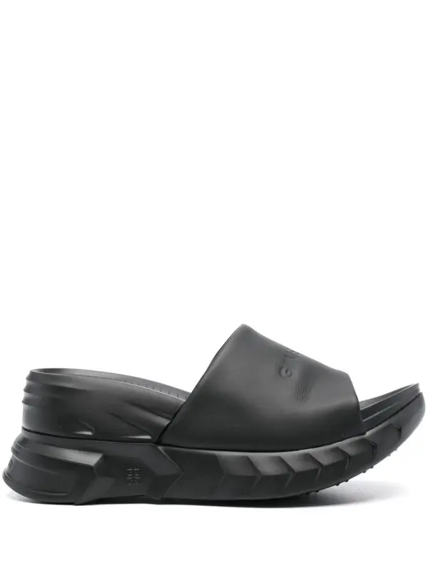 Givenchy Logo Debossed Leather Slides