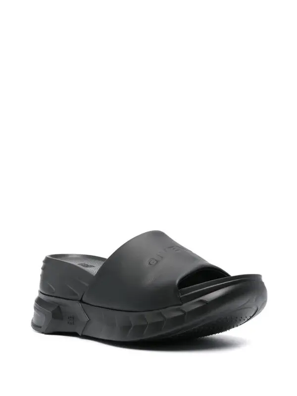 Givenchy Logo Debossed Leather Slides