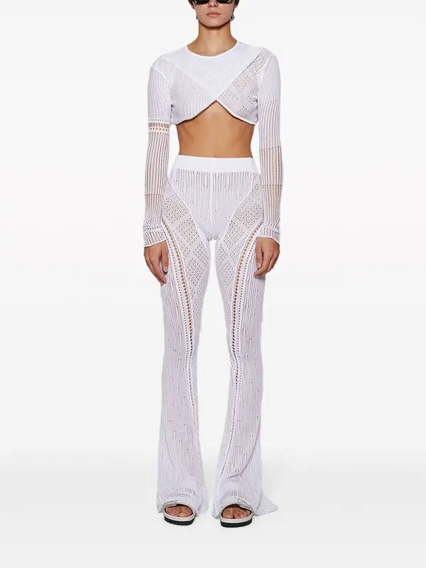 ROBERTA EINER Disco Open-knit Trousers - White