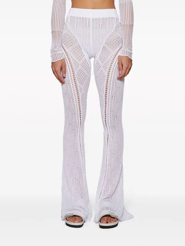 ROBERTA EINER Disco Open-knit Trousers - White