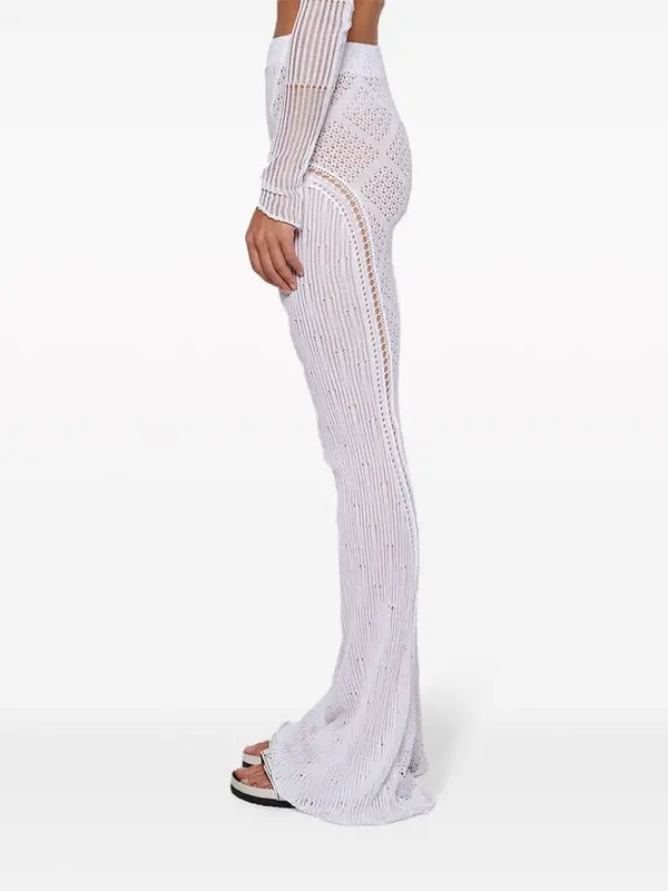 ROBERTA EINER Disco Open-knit Trousers - White