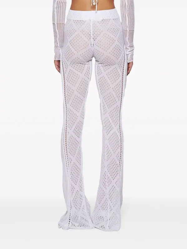 ROBERTA EINER Disco Open-knit Trousers - White
