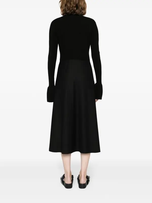 JOSEPH Mixed Media Duperre Midi Dress