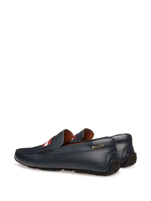 Bally Pilot Driver In Grained Leather - Blue | Editorialist display picture 1