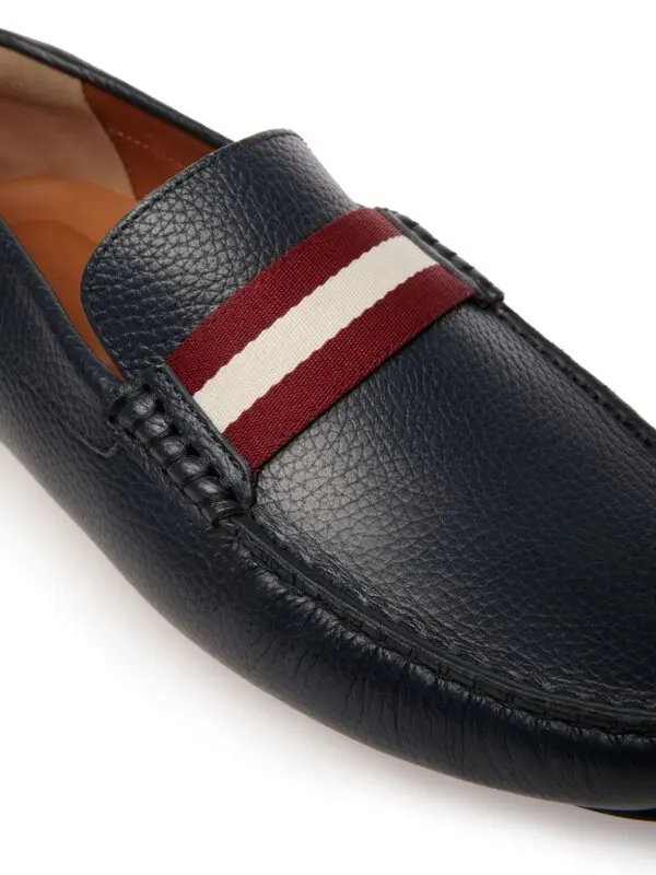 Bally Pilot Driver In Grained Leather - Blue | Editorialist