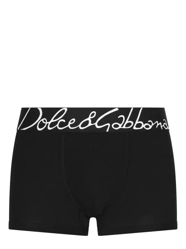 Dolce & Gabbana Logo-waistband Jersey-texture Boxers - Black