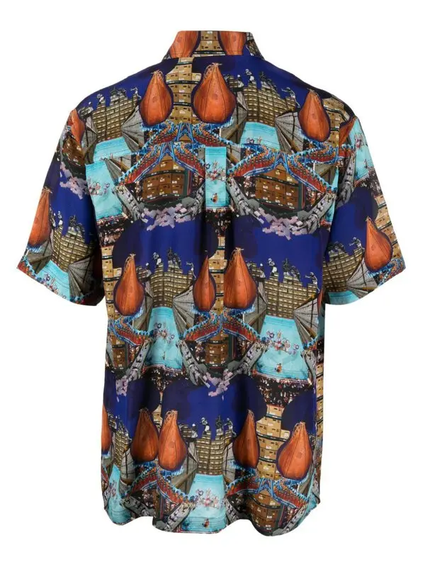 Henrik Vibskov Transfered Graphic-print Crepe Shirt