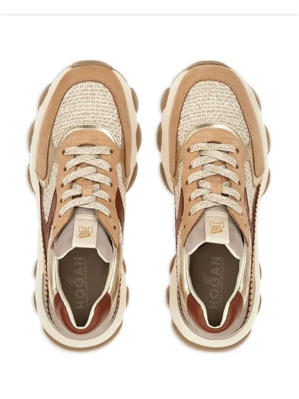 Hogan Hyperactive Panelled Suede Sneakers - Neutrals