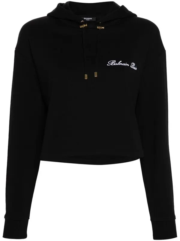 Balmain Logo-embroidered Cotton Hoodie
