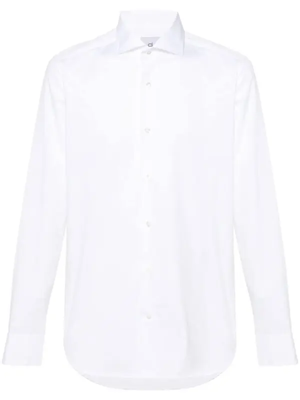 D4.0 Plain Cotton Shirt - White