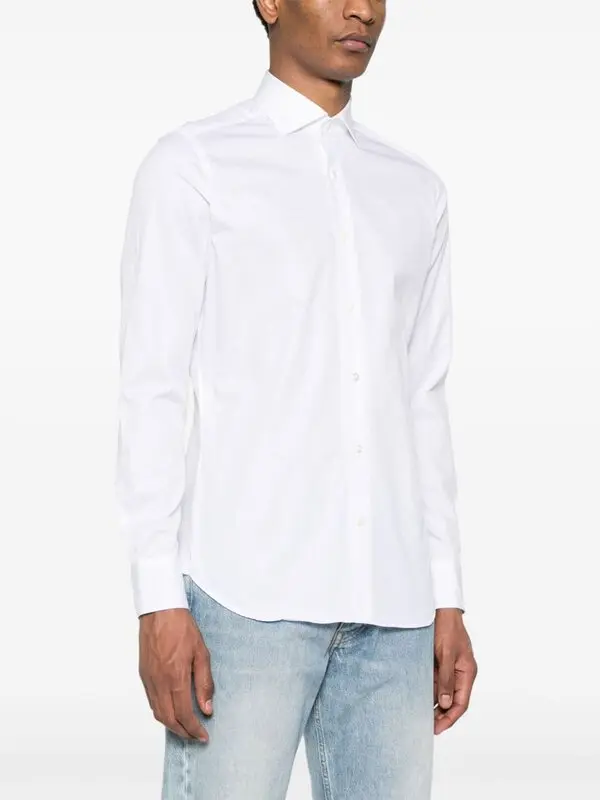 D4.0 Plain Cotton Shirt - White