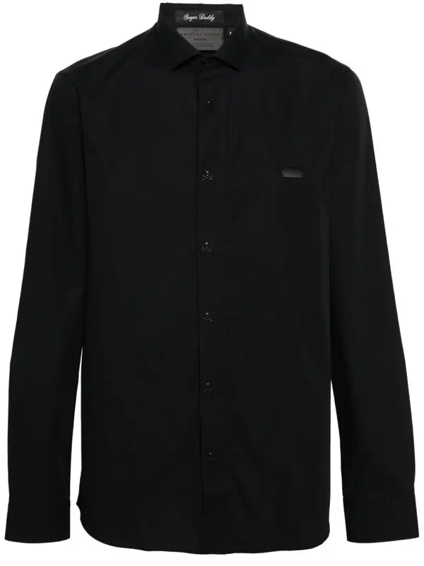 Philipp Plein Sugar Daddy Skull & Bones Shirt - Black