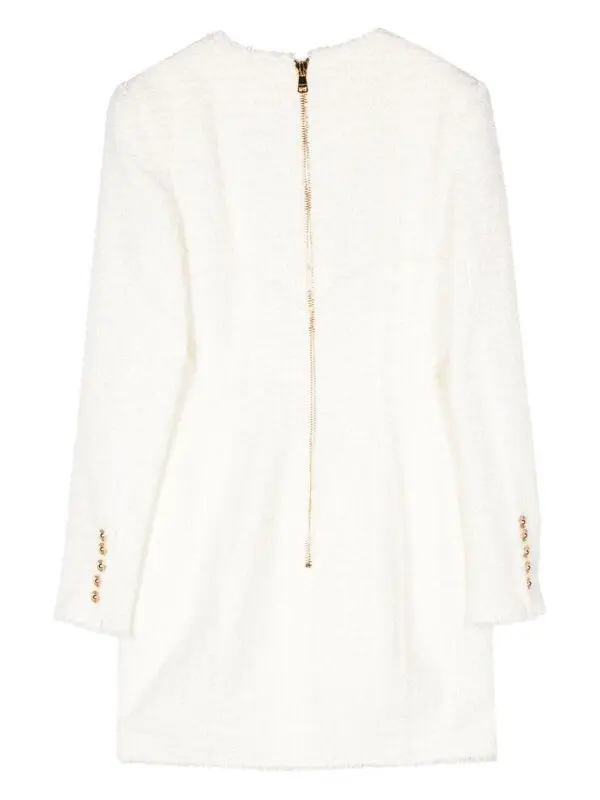 Buy Balmain Button-embellished Tweed Minidress - White At 62% Off |  Editorialist