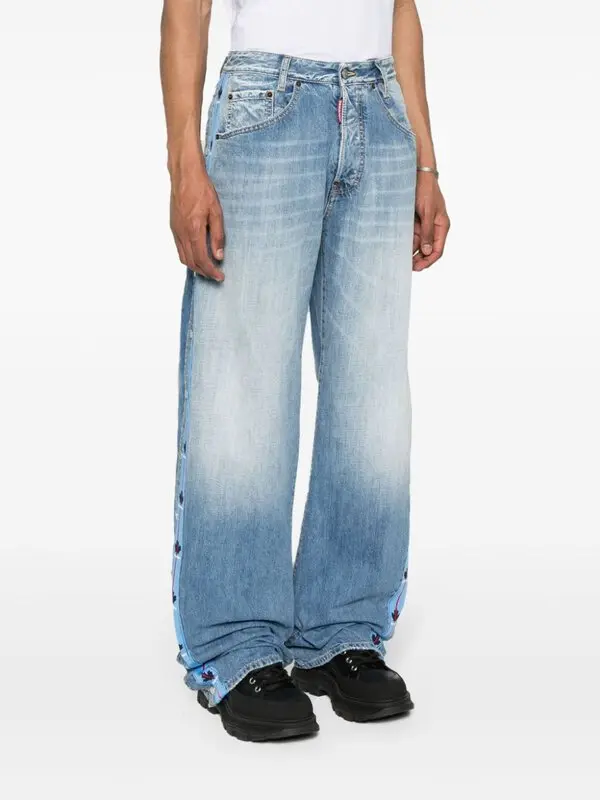 Dsquared2 Light Tape Wide-leg Jeans