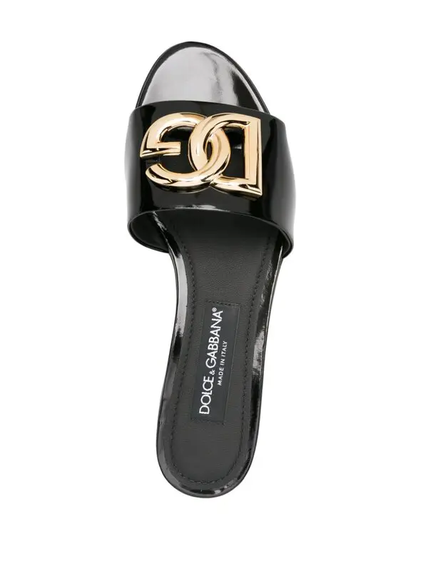 Dolce & Gabbana Dg-logo Leather Slides