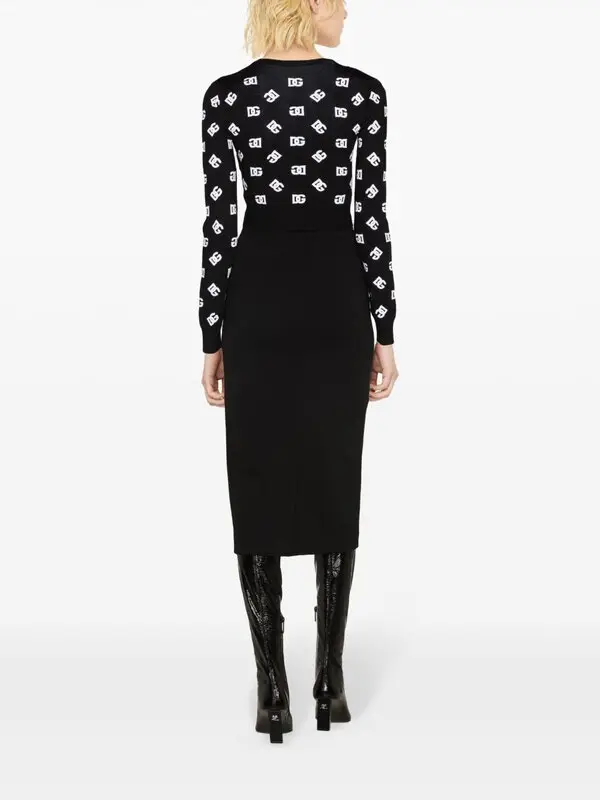 Dolce & Gabbana Dg-logo Jacquard Sweater - Black
