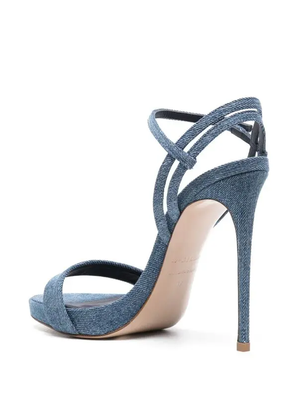 LE SILLA Gwen 120mm Denim Sandals - Blue