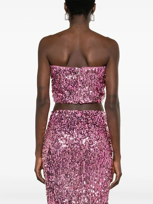 ROTATE BY BIRGER CHRISTENSEN Sequined Bandeau Top