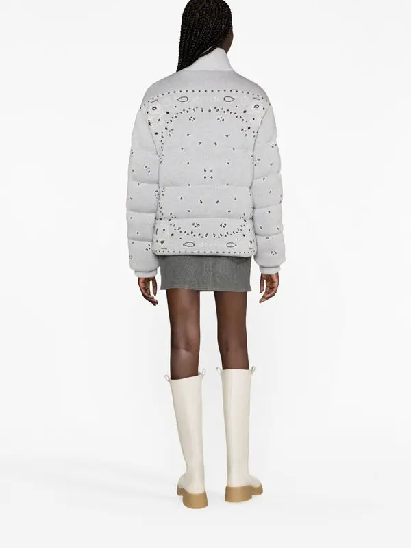 Alanui Bandana-print Down Jacket - Grey