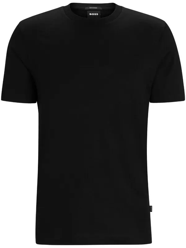 BOSS Monogram-jacquard Cotton T-shirt - Black