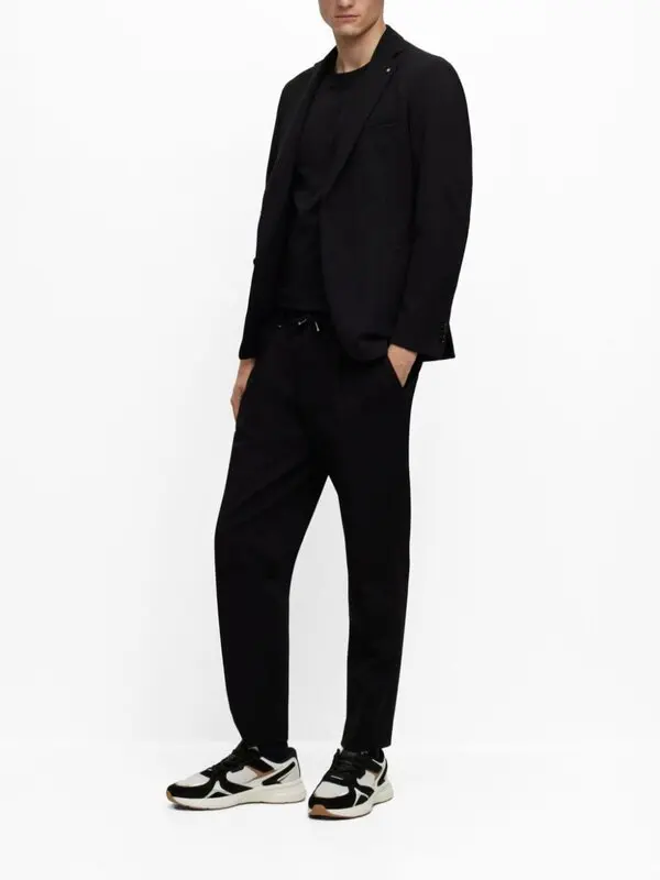 BOSS Monogram-jacquard Cotton T-shirt - Black