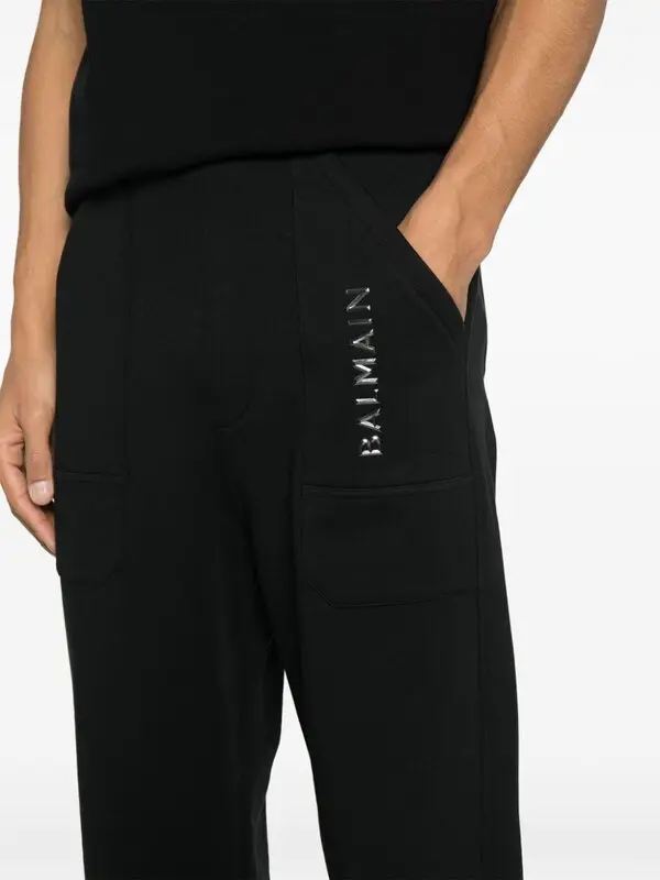 Balmain Wide-leg Cotton Track Pants