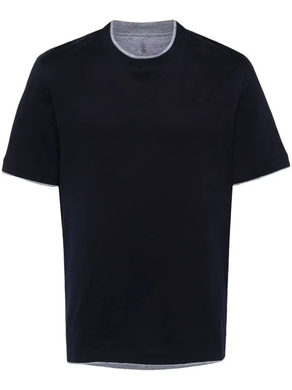 Brunello Cucinelli Layered-effect T-shirt - Blue