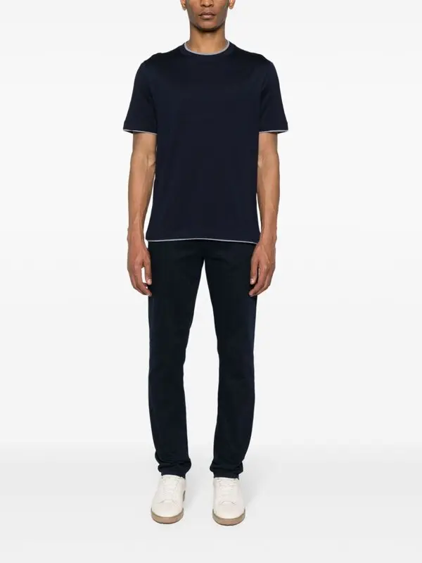 Brunello Cucinelli Layered-effect T-shirt - Blue