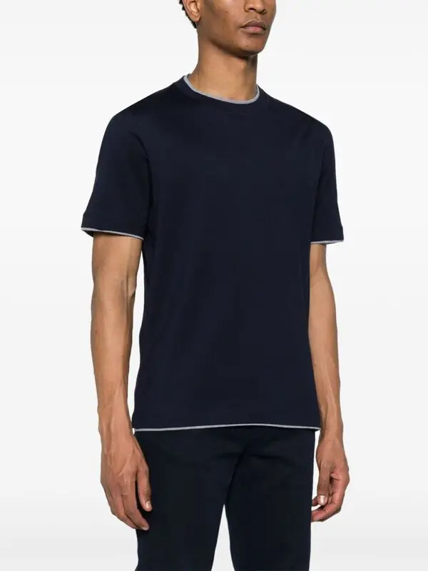 Brunello Cucinelli Layered-effect T-shirt - Blue