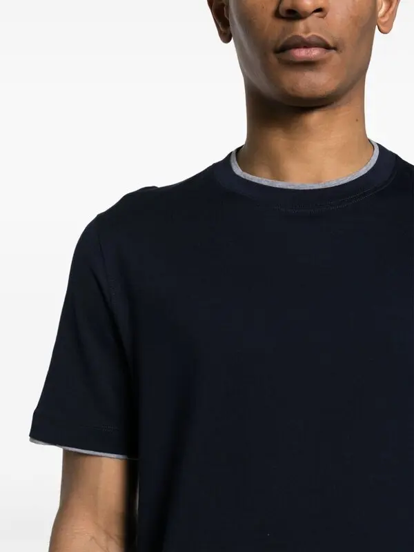Brunello Cucinelli Layered-effect T-shirt - Blue