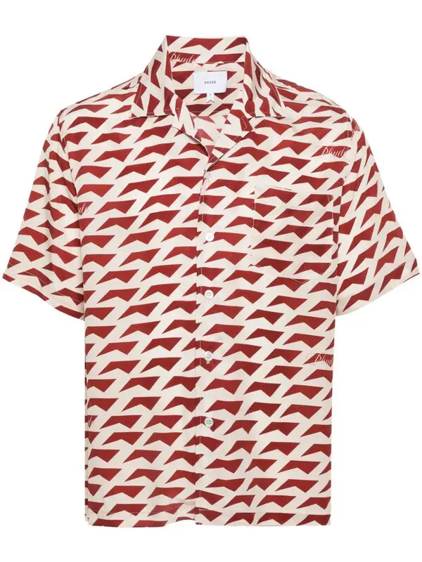 Rhude Geometric-pattern Silk Shirt