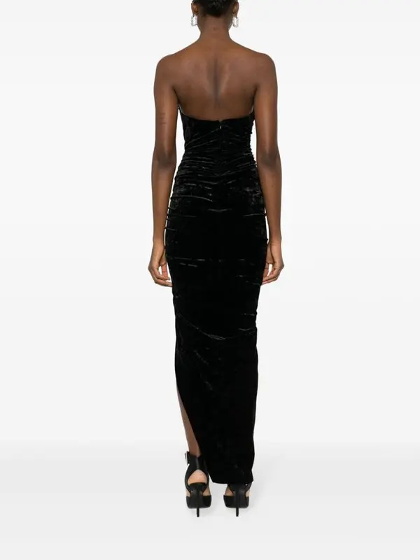Alexandre Vauthier Crushed Velvet Maxi Dress