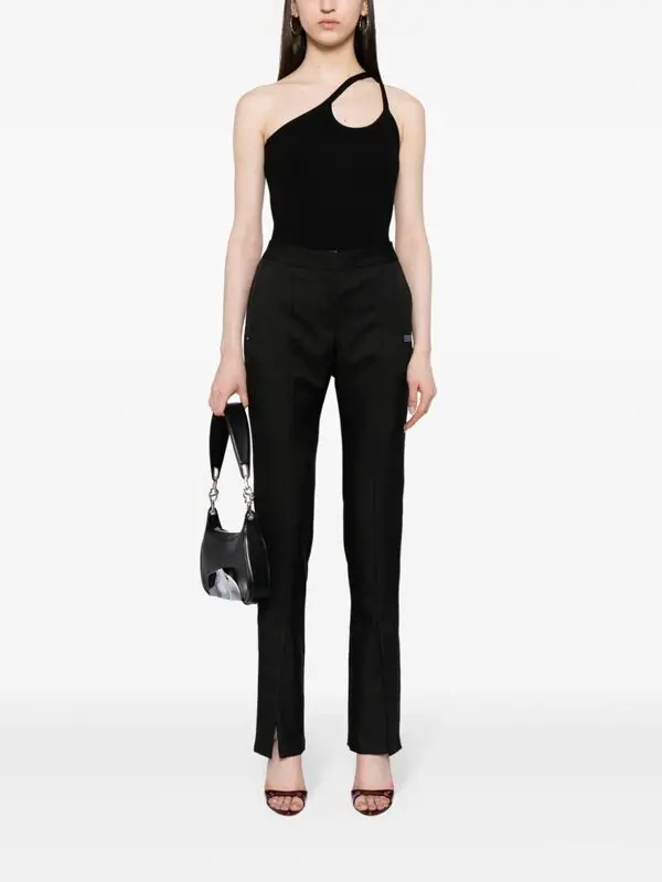 Off-White Slitted Twill Trousers - Black
