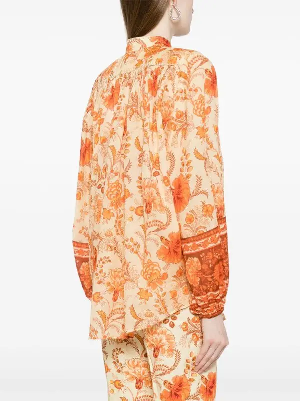 Zimmermann Junie Floral-print Blouse - Orange