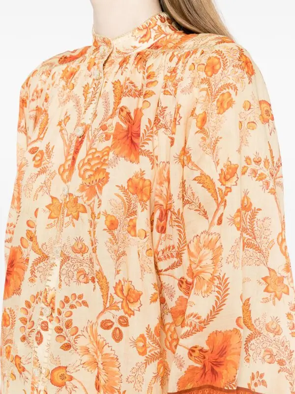 Zimmermann Junie Floral-print Blouse - Orange