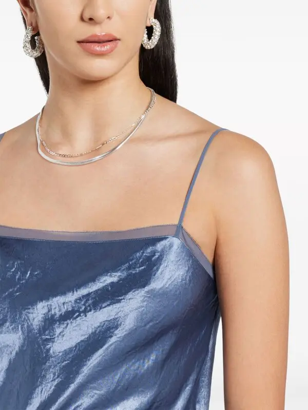 Vince Sheer Panelled Slip Dress - Blue