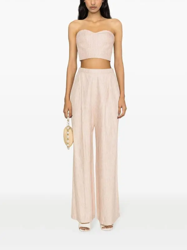 FORTE_FORTE Lurex Palazzo Trousers - Pink